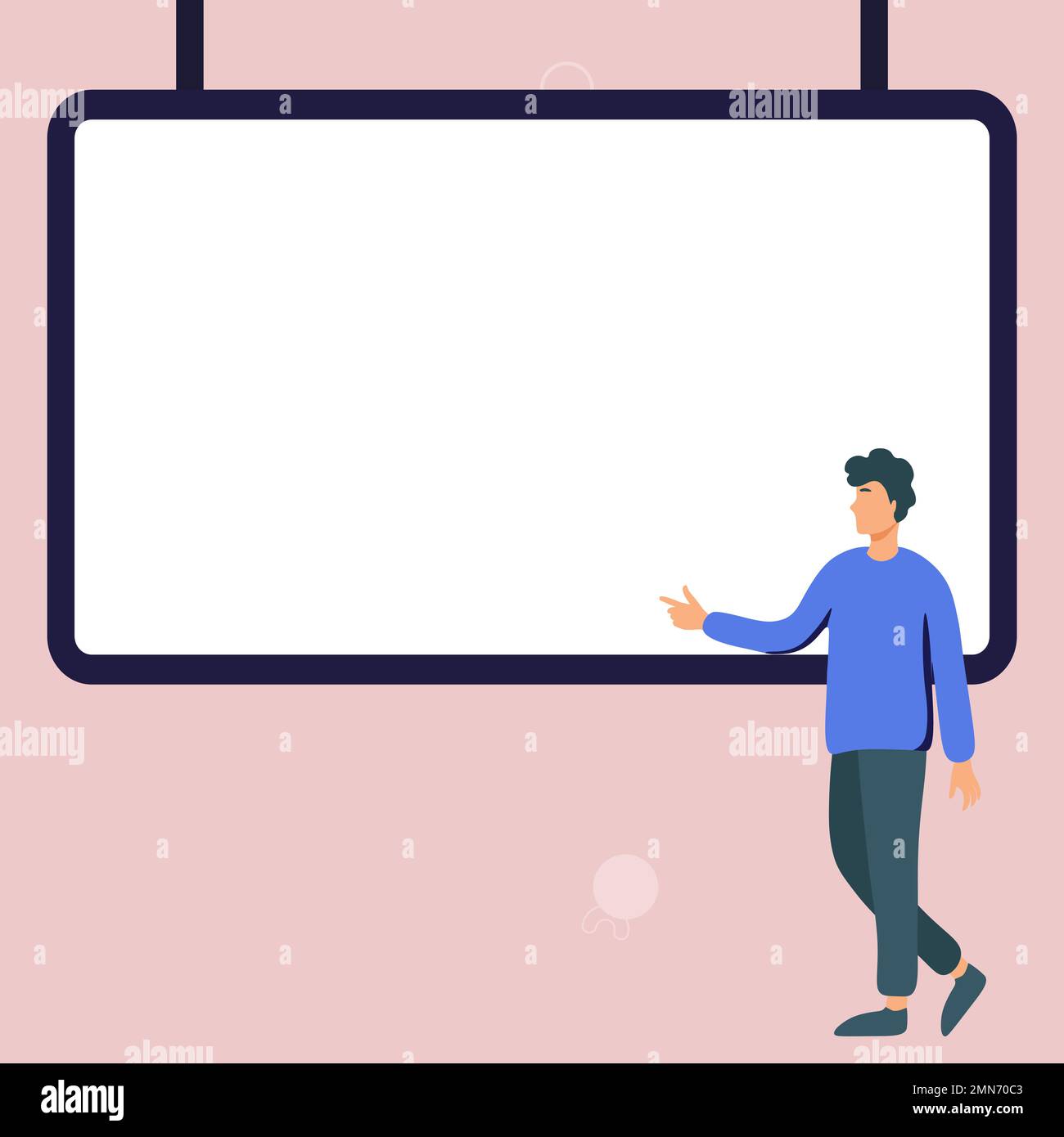 Presentator shows important information on whiteboard. Man show main ...