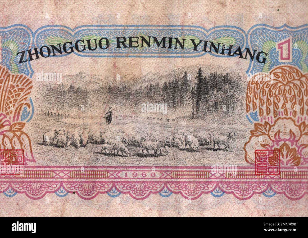 Detail of a vintage banknote from China Stock Photo - Alamy