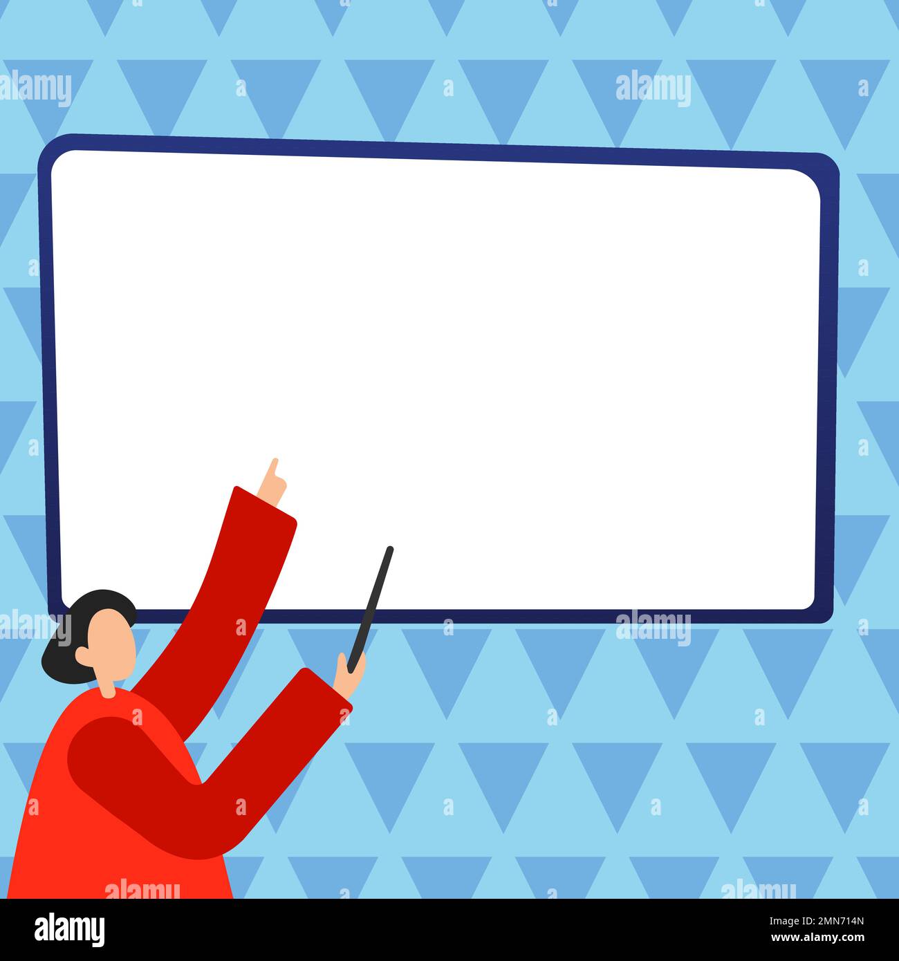 Woman pointing with pointer stick to important information written on ...