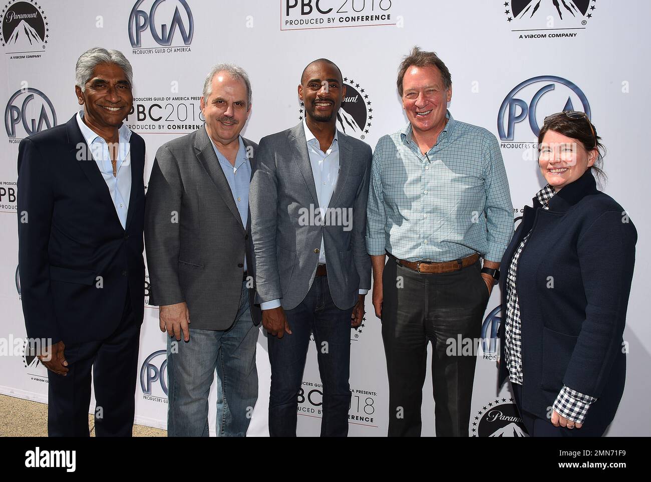 From left, Ashok Amritraj, Charles D. King, Jessica Lacy, Bill Mechanic ...