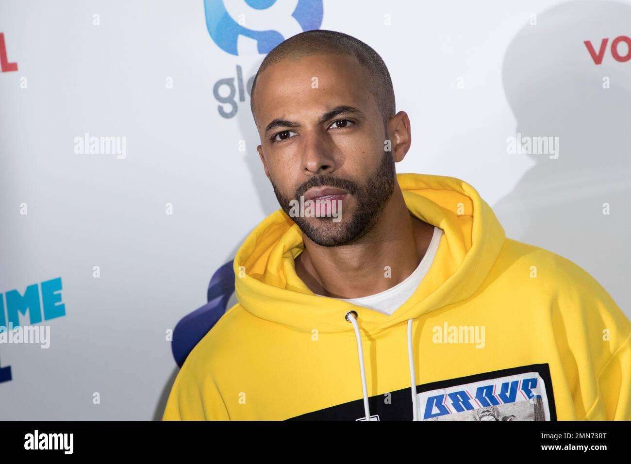 Marvin Humes poses for photographers before performing on stage at the ...