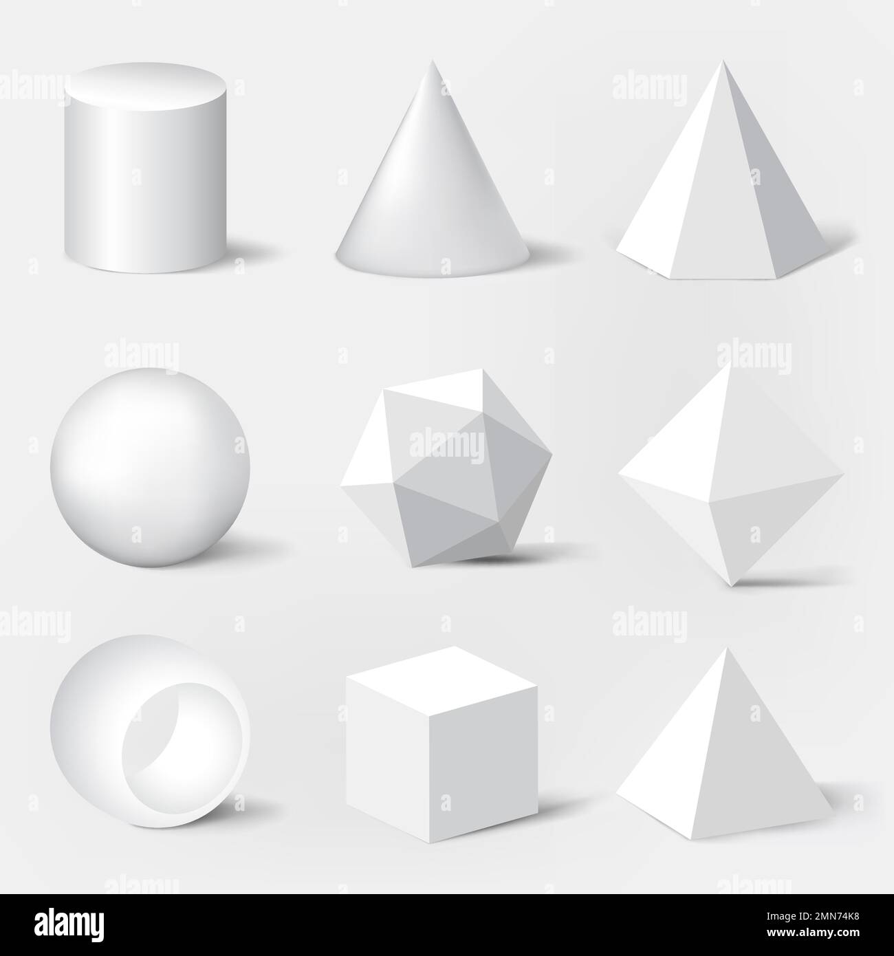 3D rendered geometrical shapes, black elements minimalist vector set ...
