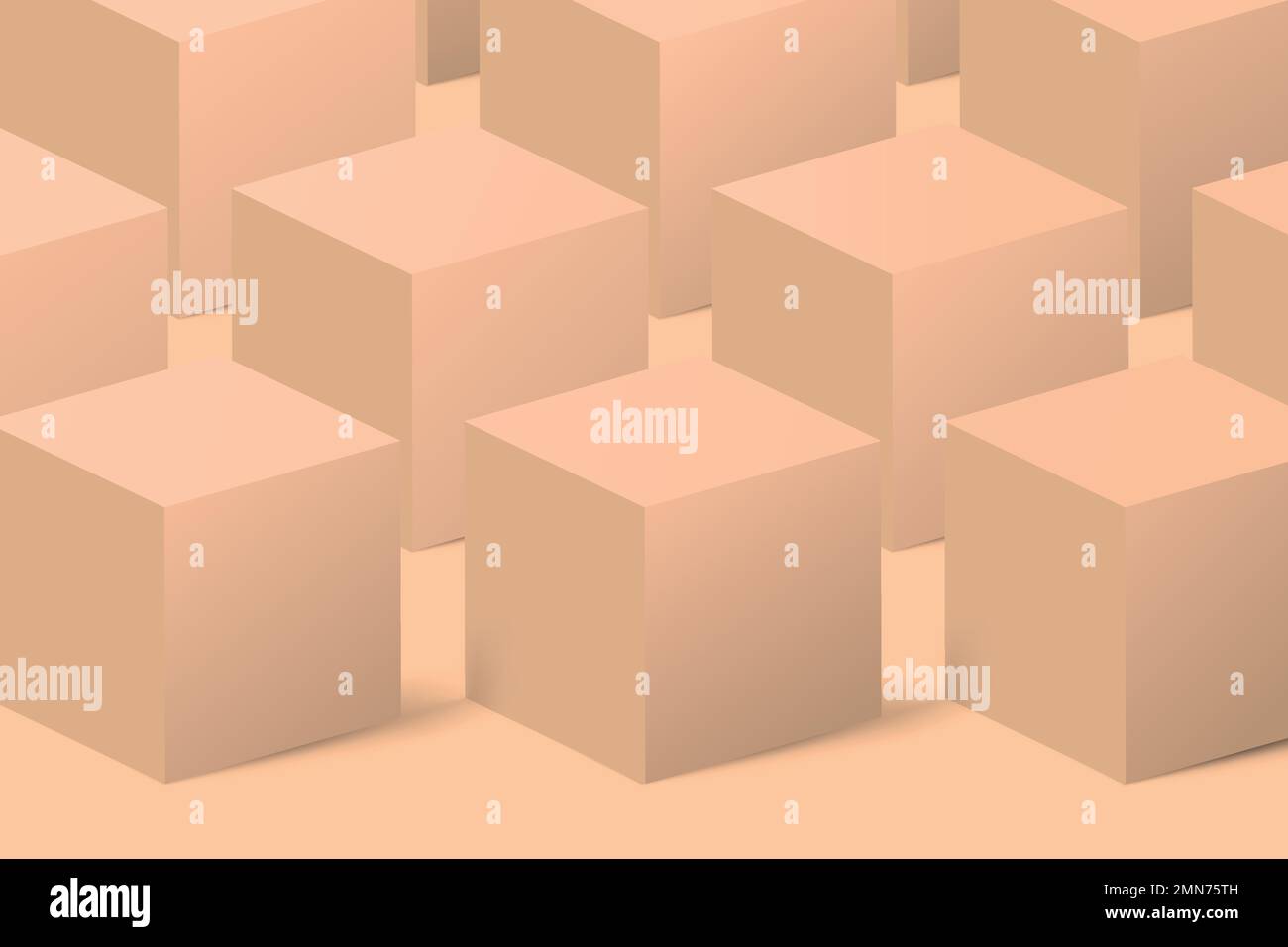 Cream cube pattern background, 3D geometric shape vector Stock Vector ...