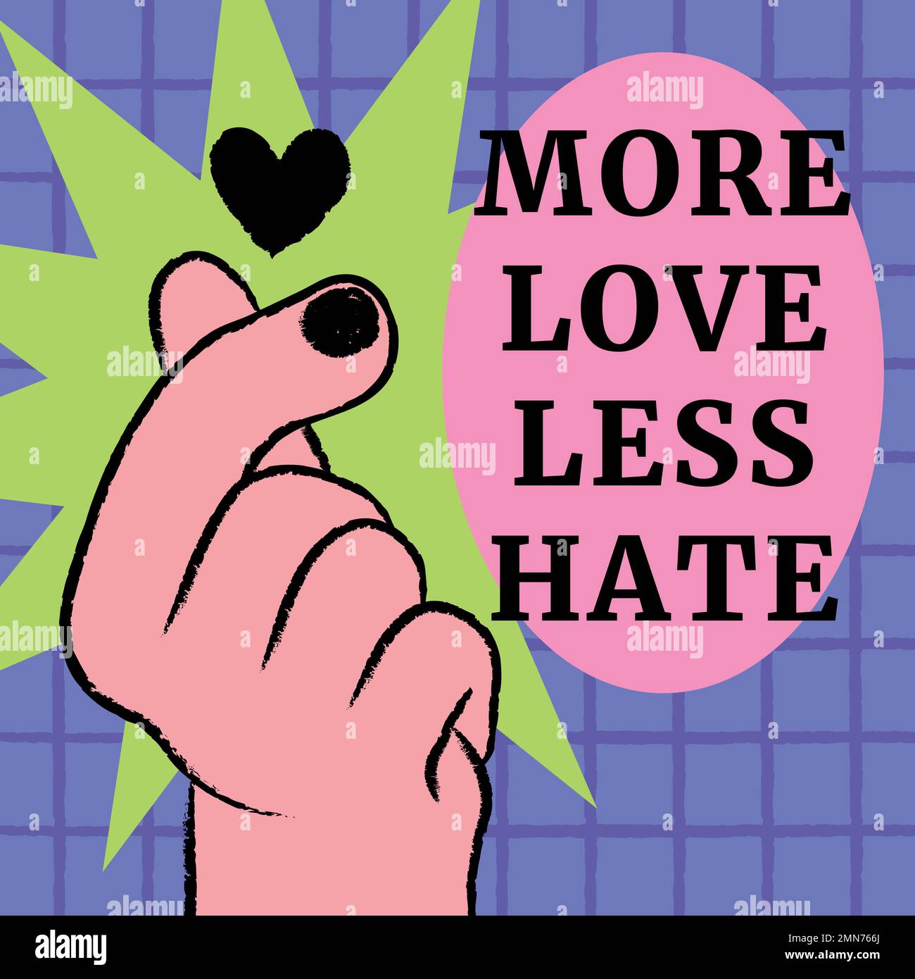 Funky positive quote editable template, colorful doodle for Instagram ...