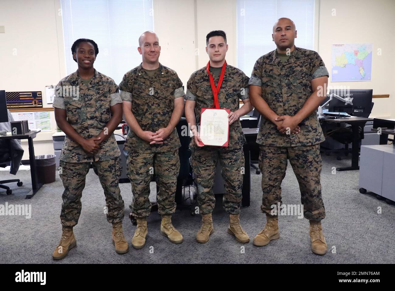 U.S. Marine Corps Cpl. Yair Leon, an operations administrative clerk ...