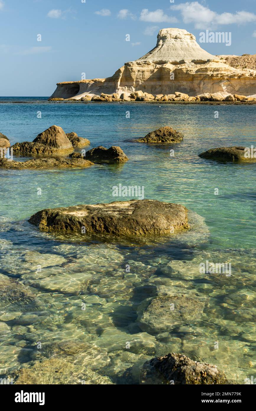 Beautiful pristine beach in Xwejni Bay, Malta Stock Photo - Alamy