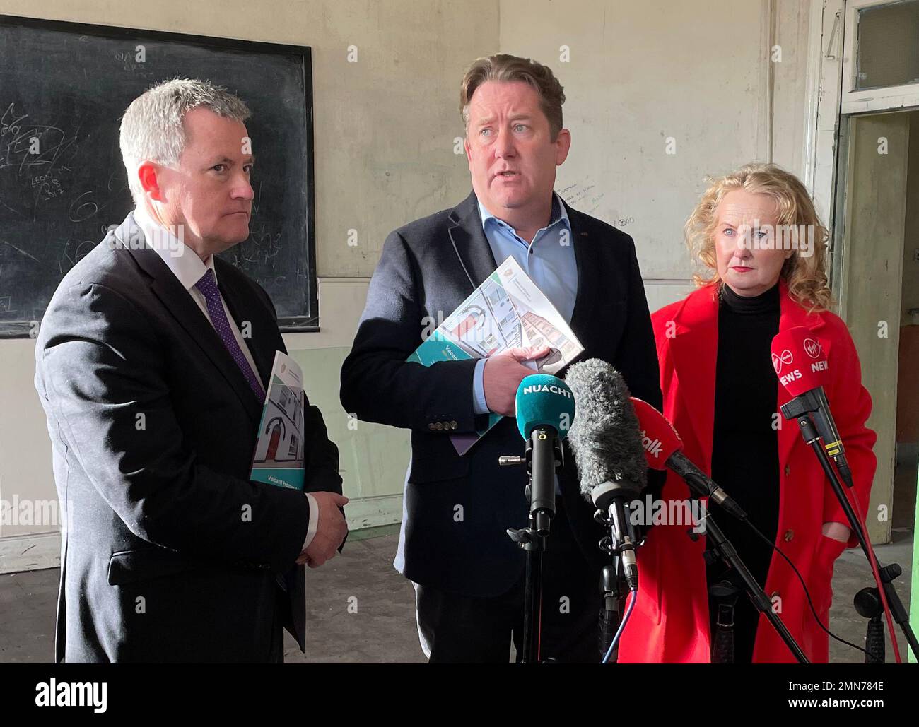 Housing Minister Darragh O'Brien, with minister of state Kieran O ...