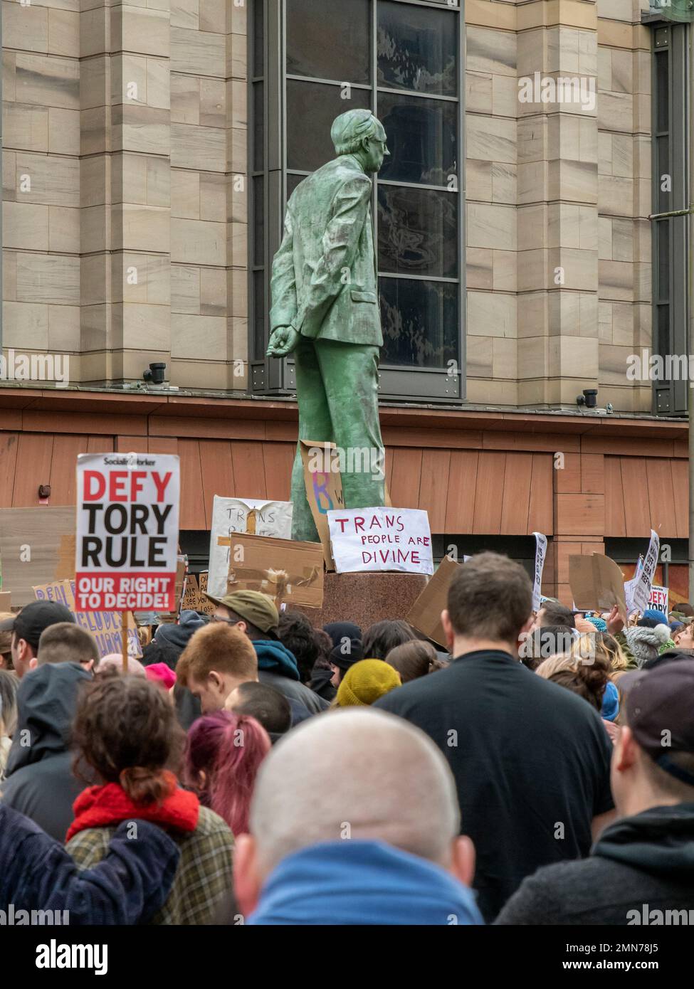 Glasgow, Scotland, UK. January 21st, 2023: A crowd of people at a Pro ...