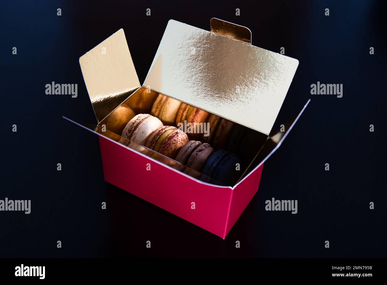 Macarons selection in the box Stock Photo - Alamy