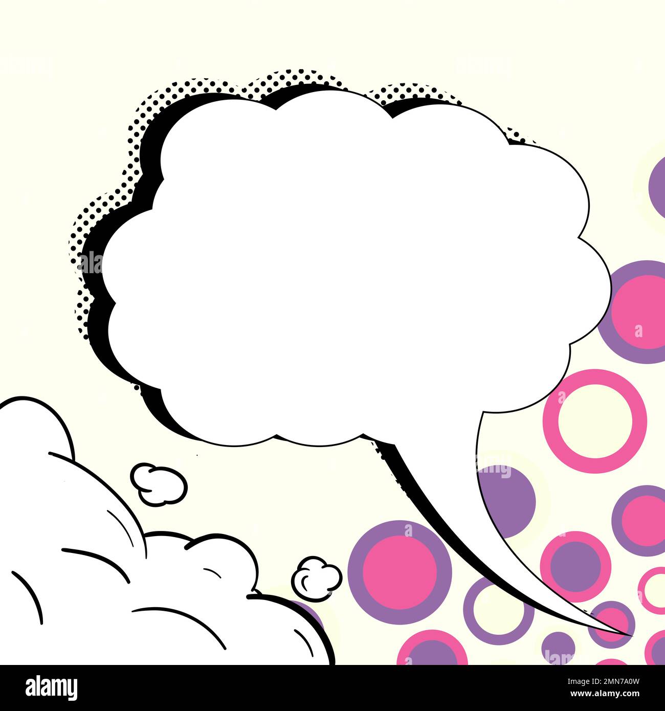 Comic Blank Speech Bubble With Copy Space Over Color Background Design ...