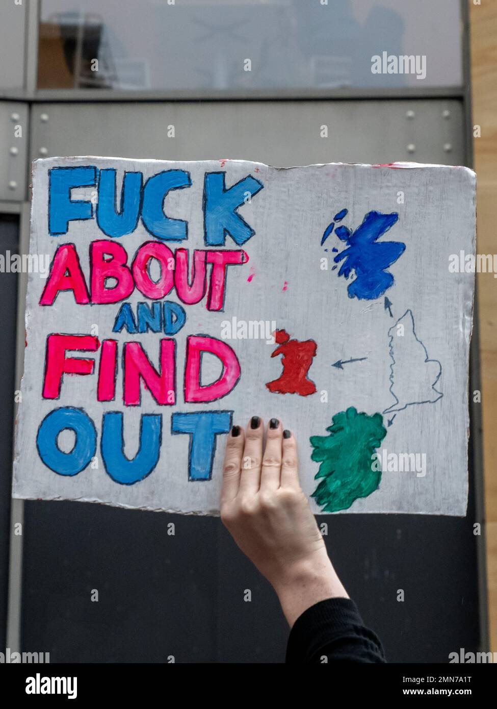Glasgow, Scotland, UK. January 21st, 2023: A crowd at a Pro-Trans rally ...