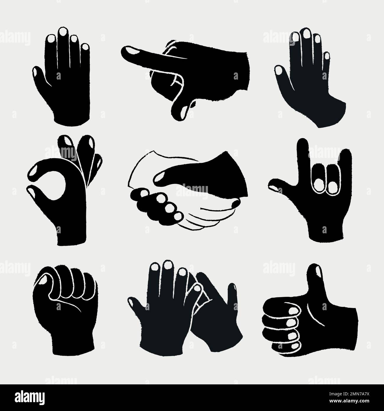 Cartoon hand stickers, cute doodle clip art vector set Stock Vector ... Cartoon hand stickers, cute doodle clip art vector set Stock Vector ...