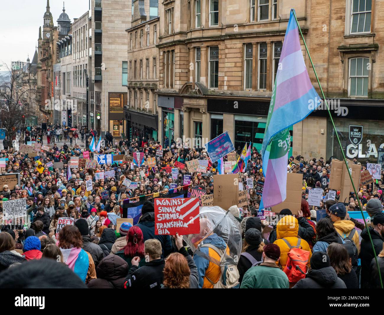 Glasgow, Scotland, UK. January 21st, 2023: A crowd of people at a Pro ...