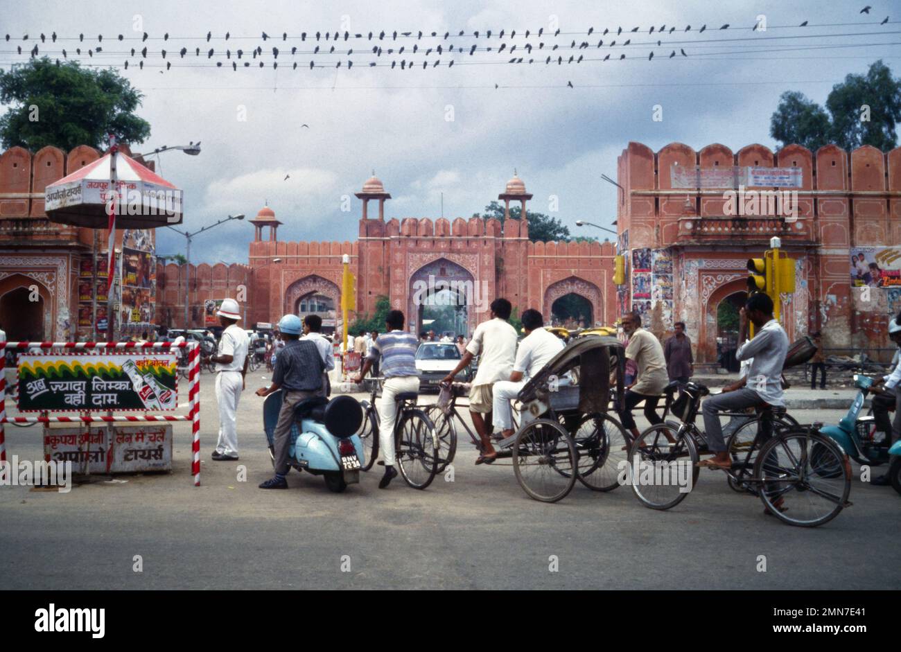 Historic, Archive Street View Of Scooters, Policeman, Bicycles ...