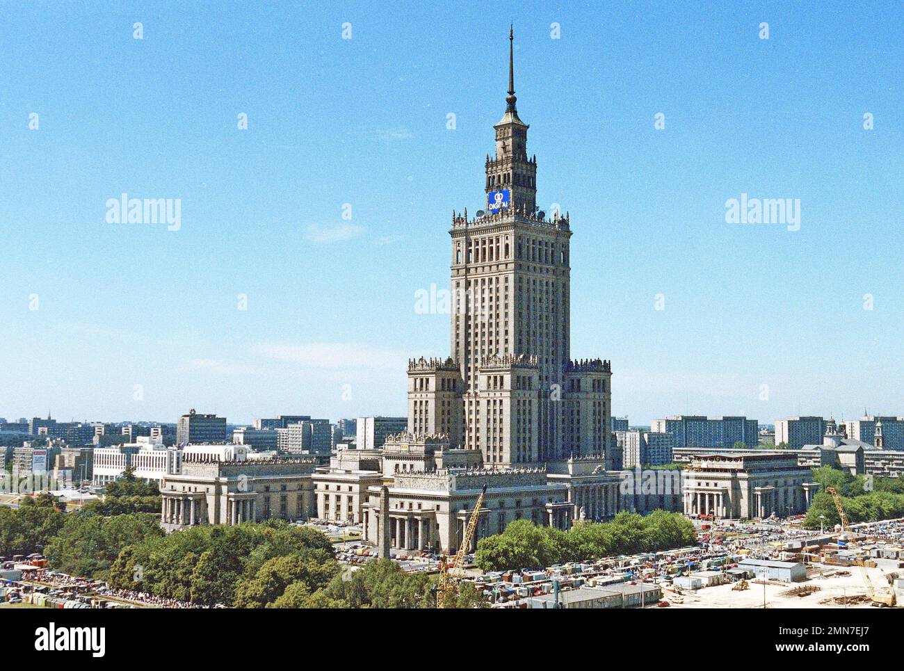 In this 1991 photo the communist era skycraper Palace of Culture and ...