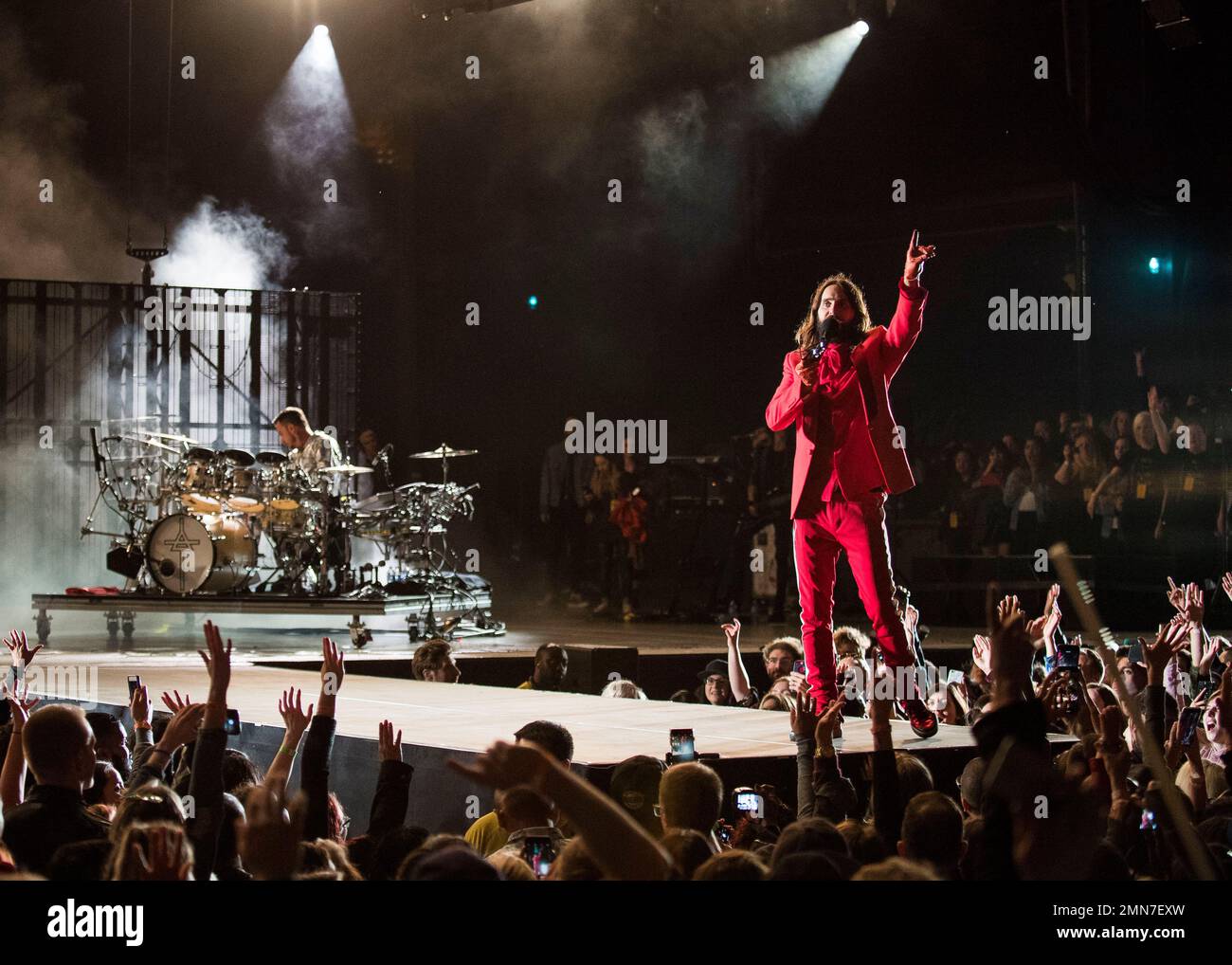 Shannon Leto, left, and Jared Leto of 30 Seconds to Mars perform at the ...