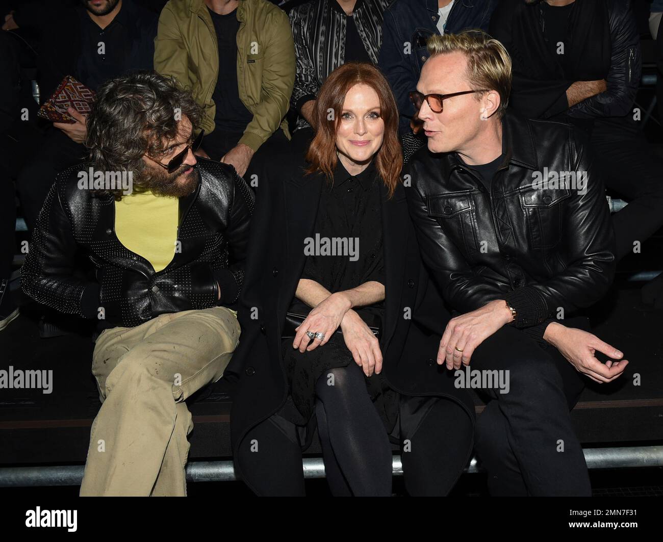 Actors Vincent Gallo, left, Julianne Moore and Paul Bettany attend the ...
