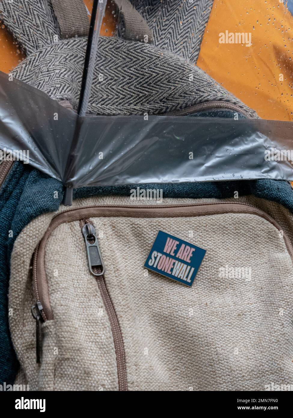 Glasgow, Scotland, UK. January 21st, 2023: A crowd at a Pro-Trans rally ...