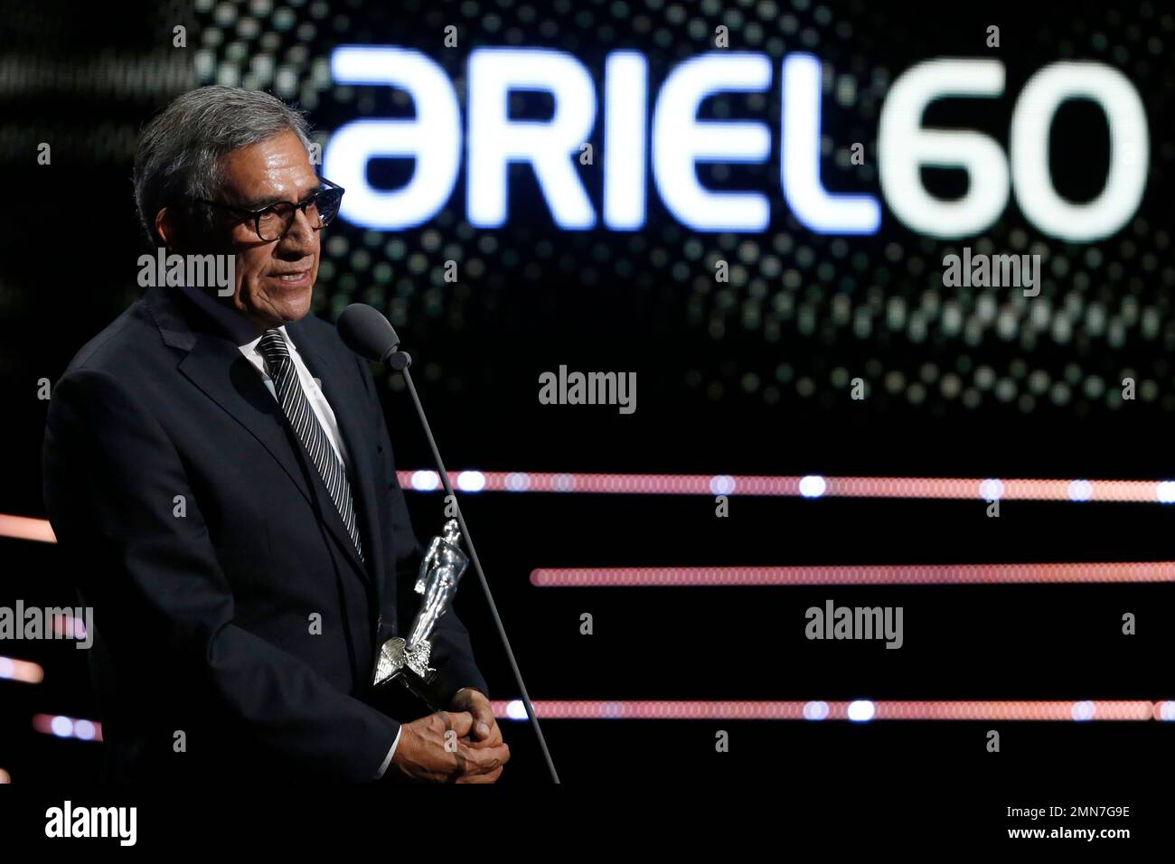 Mexican actor Eligio Melendez accepts his Ariel award for best actor in ...