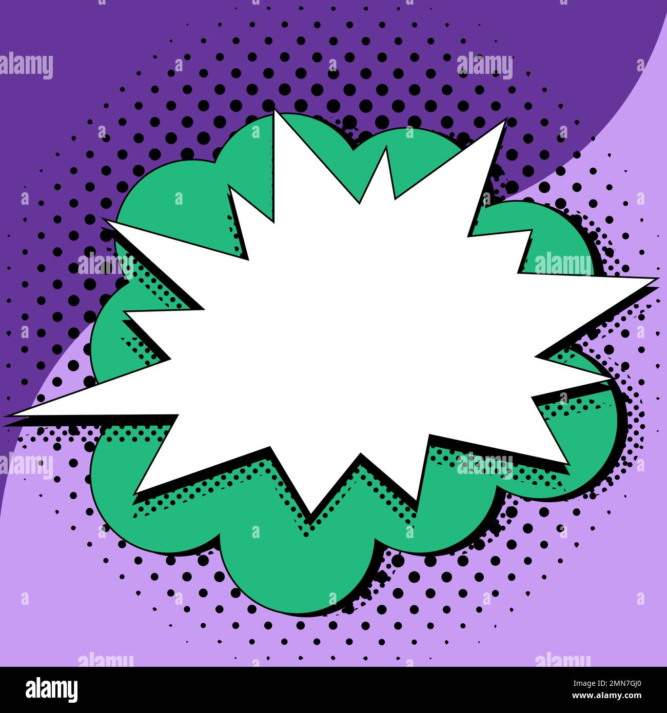 Comic Blank Speech Bubble With Copy Space Over Color Background Design ...