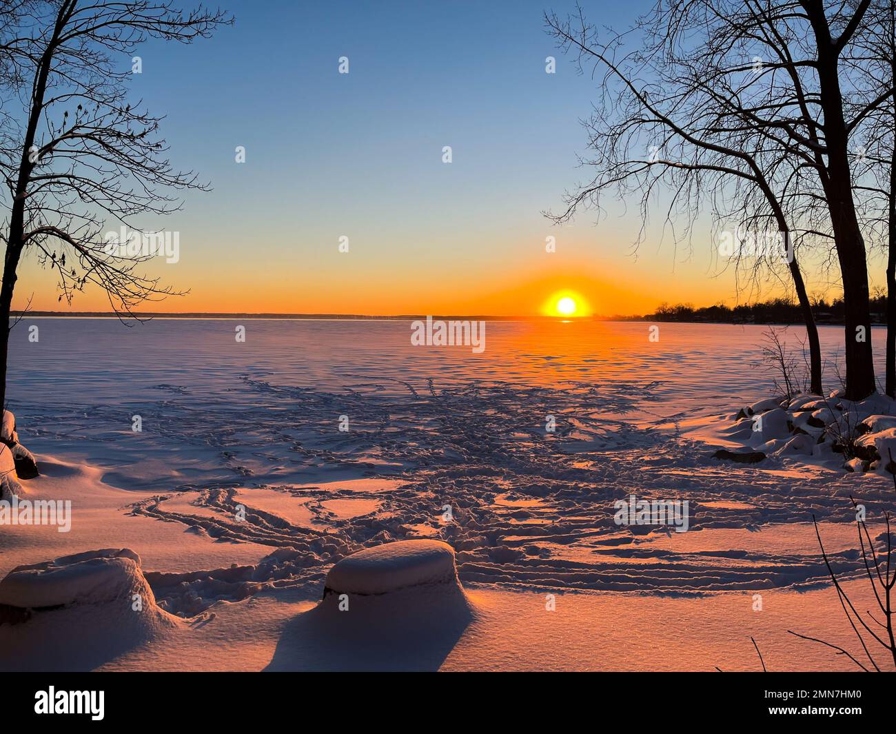 Winter sunset in Canada Stock Photo - Alamy