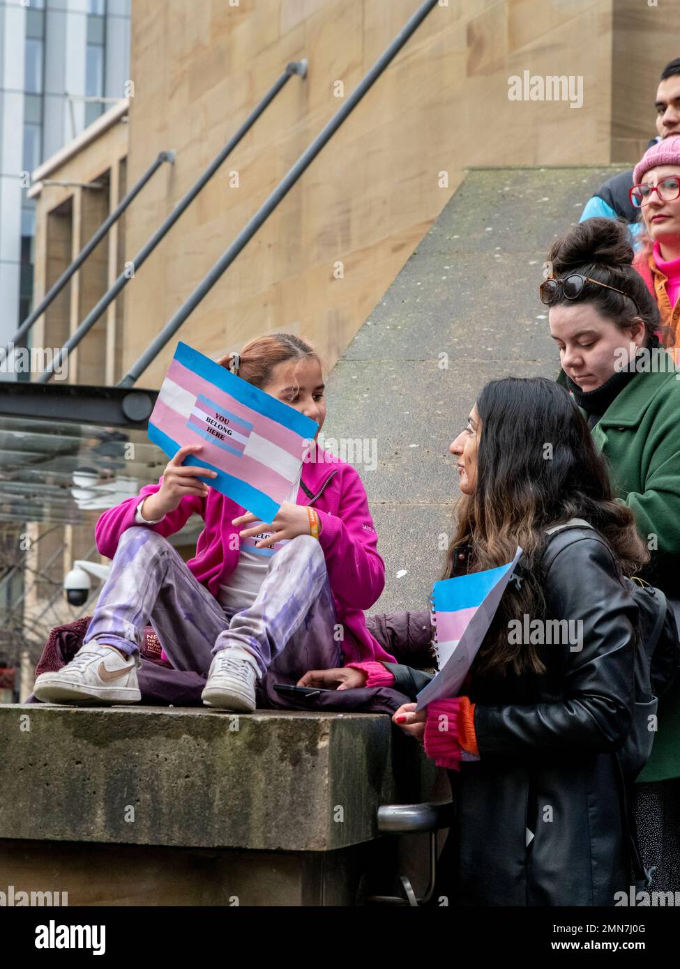 Glasgow, Scotland, UK. January 21st, 2023: A crowd of people at a Pro ...