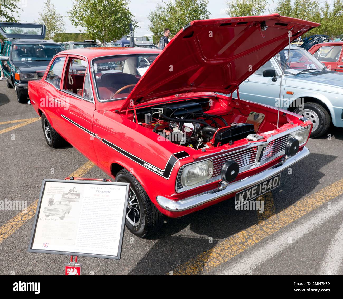 Three-quarters Front View of a Red, 1966, Vauxhall Viva HB Deluxe 90 ...