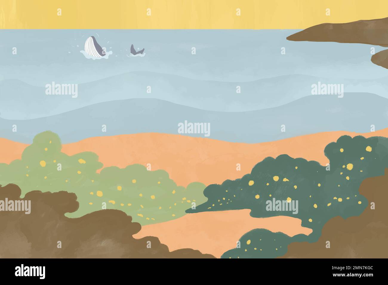 Summer seaside abstract watercolor background vector Stock Vector Image ...