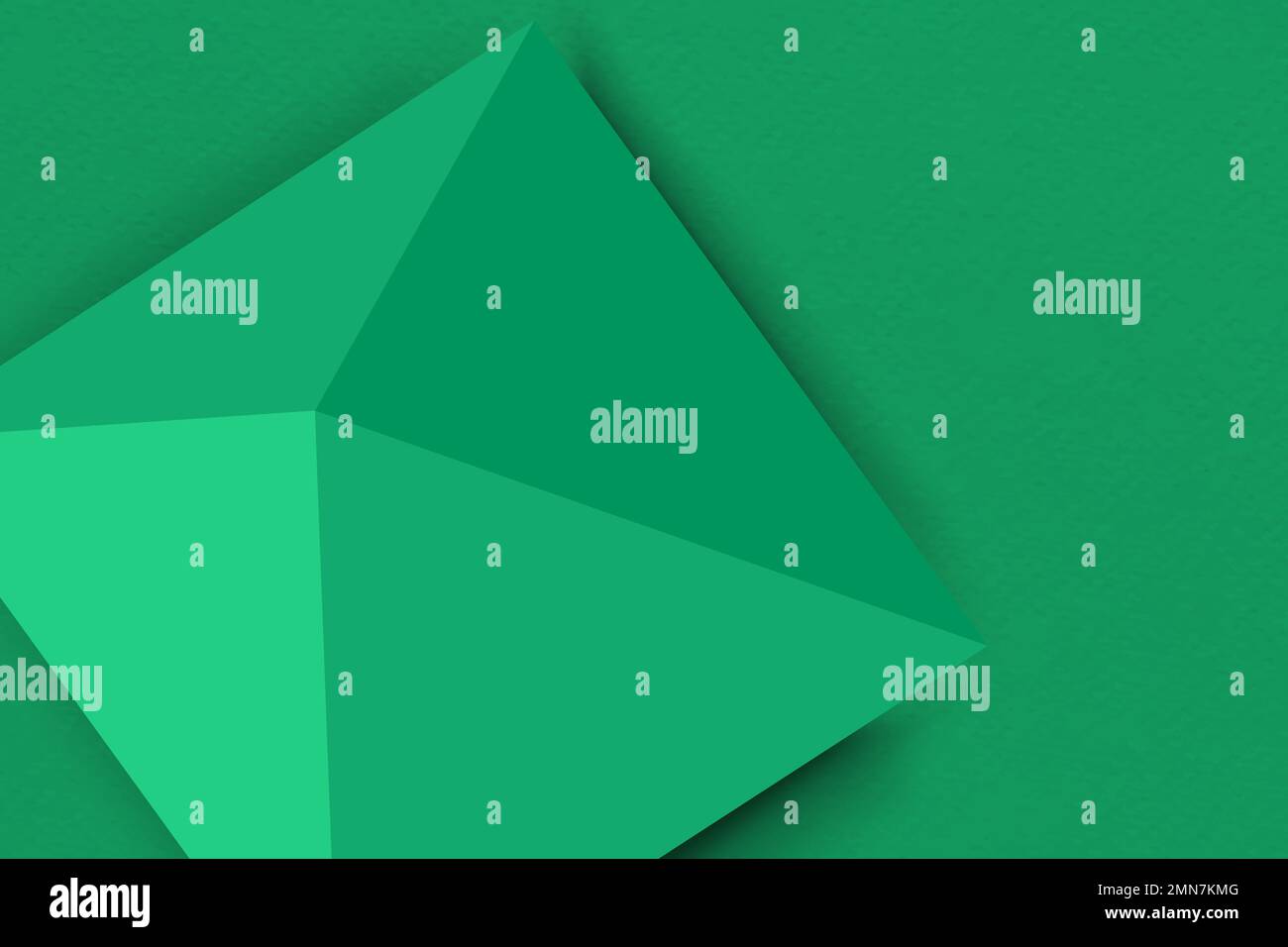 Green pyramid background, geometric 3D rendered shape vector Stock ...
