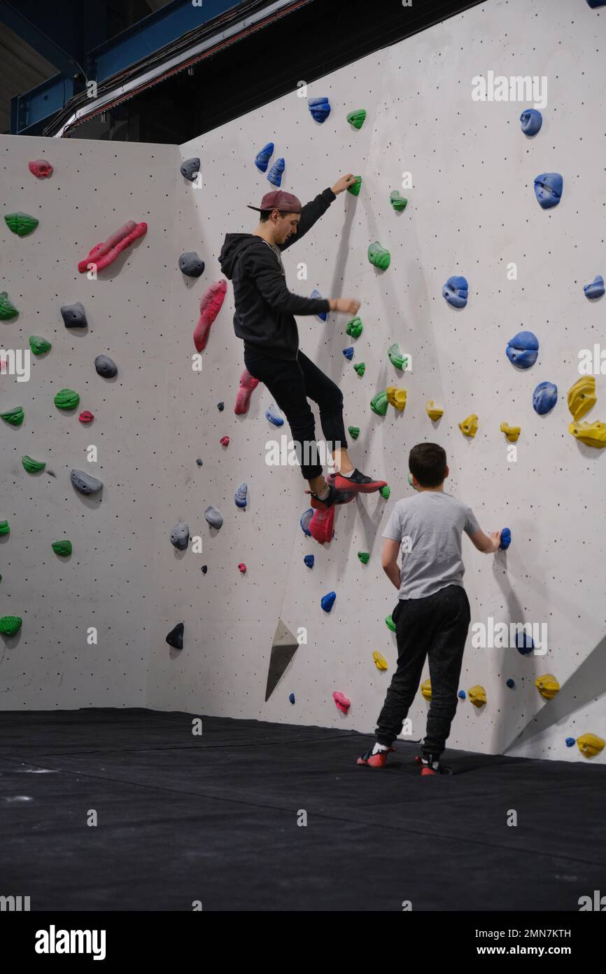 Bouldering for kids and adults Stock Photo - Alamy