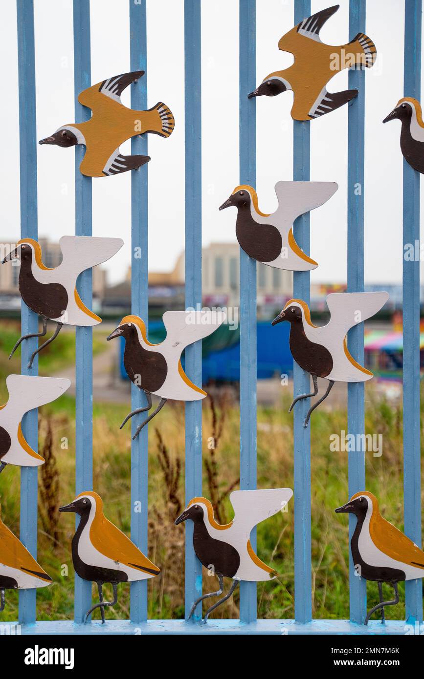 Morecambe Promenade - Flying Fence by David Kemp Stock Photo - Alamy
