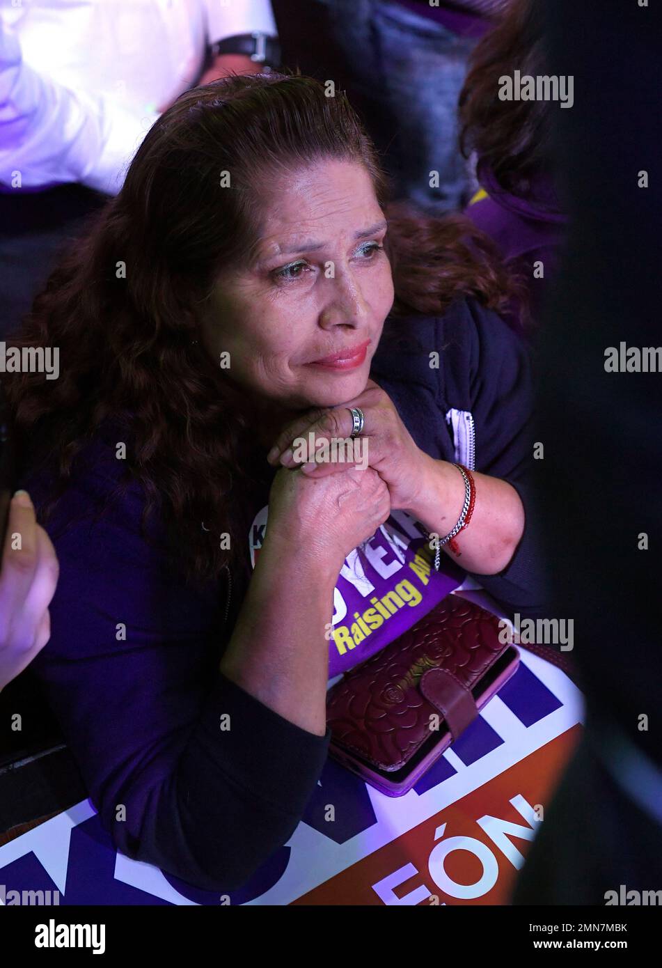 A supporter listens as Kevin de Leon, California state Senate president ...