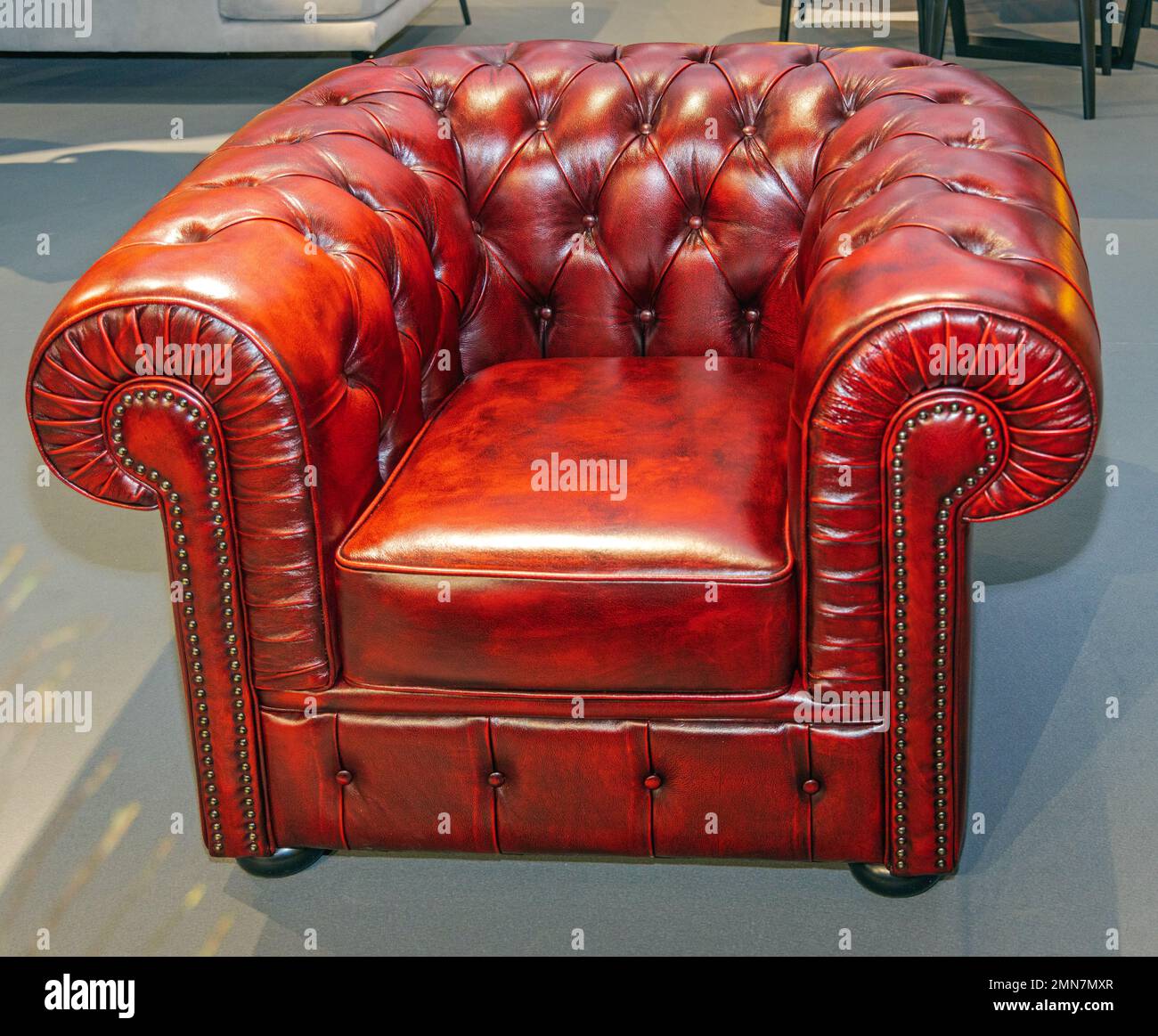 Red Chesterfield Armchair For Sale at Winnifred Pitts blog