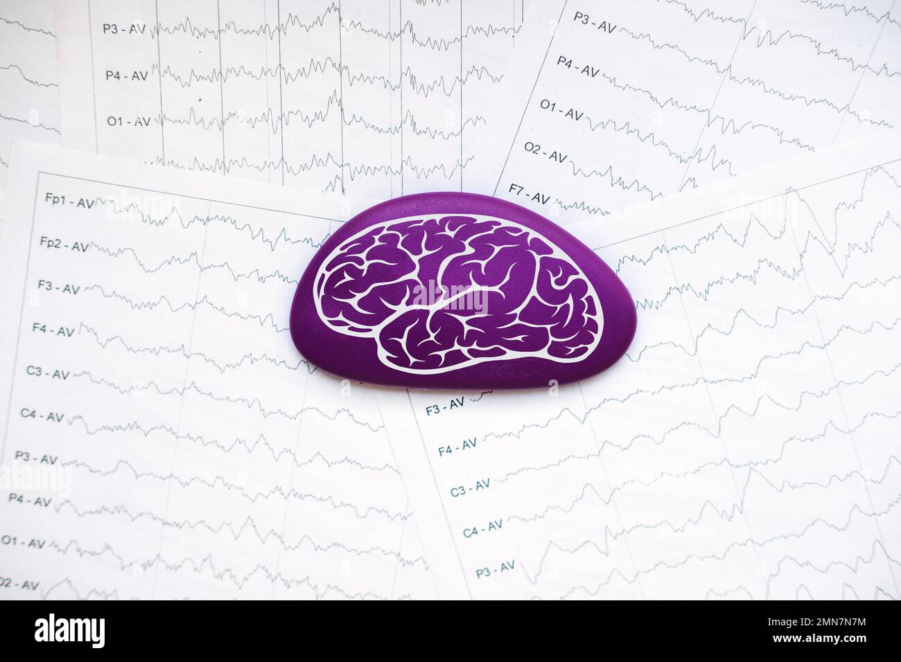 International Epilepsy Day, Epilepsy awareness. Purple brain drawing on ...