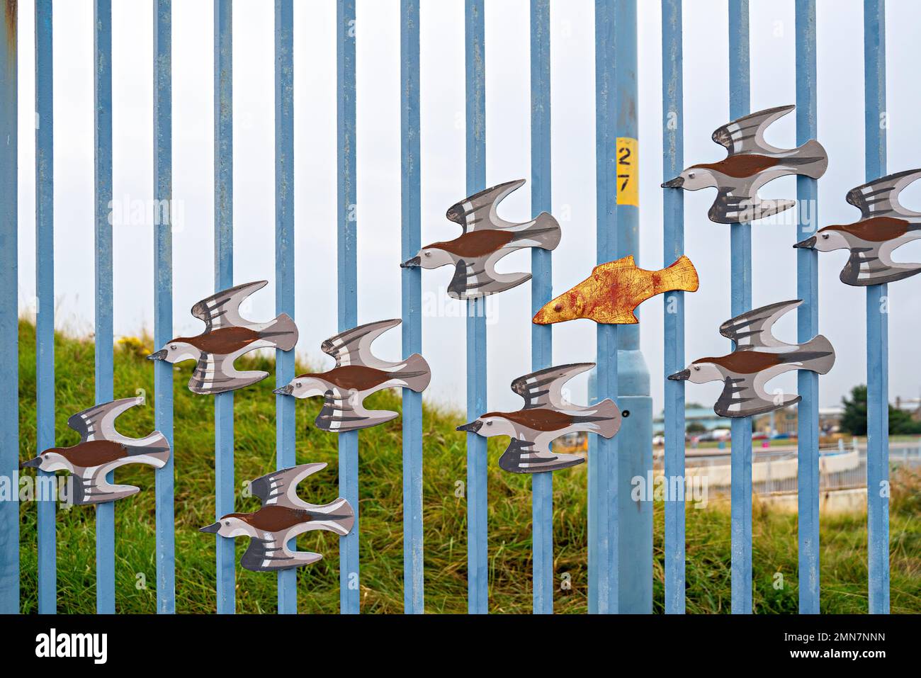 Morecambe Promenade - Flying Fence by David Kemp Stock Photo - Alamy