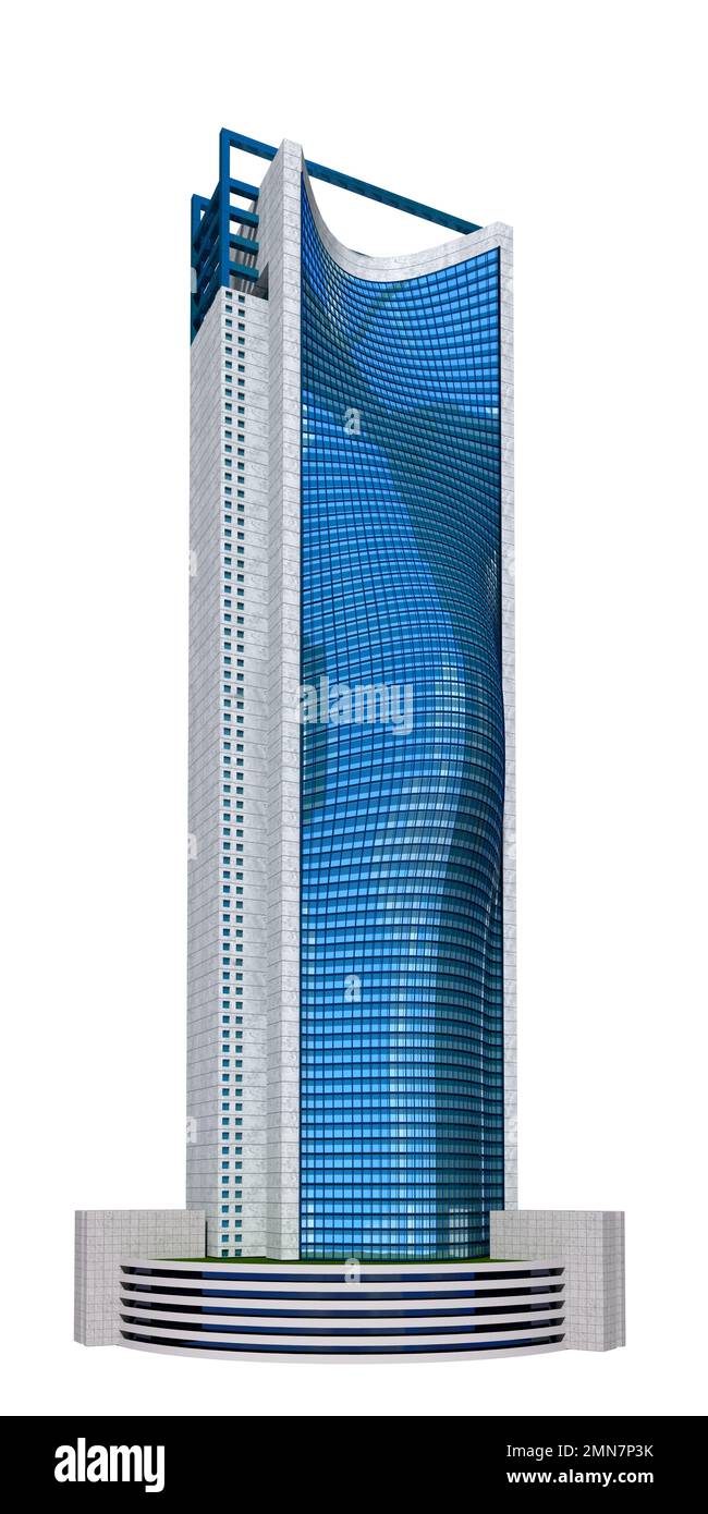 3D Futuristic city architecture rendered with the isolation path ...