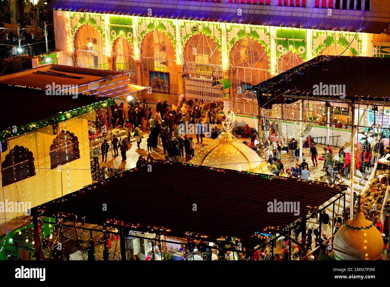 On 25 January 2023. lluminated view of Ajmer Dargah Sharif during urs ...