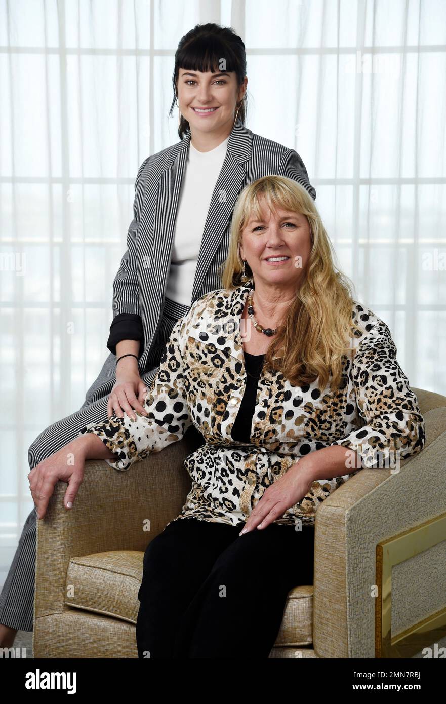 In this May 18, 2018 photo, Tami Oldham Ashcraft, right, and actress ...