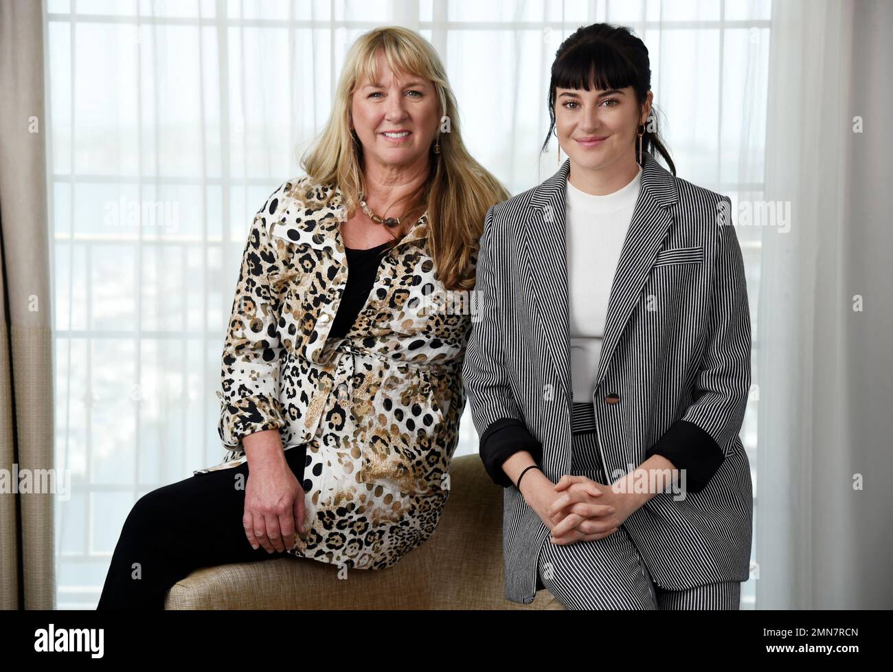 In this May 18, 2018 photo, Tami Oldham Ashcraft, left, and actress ...