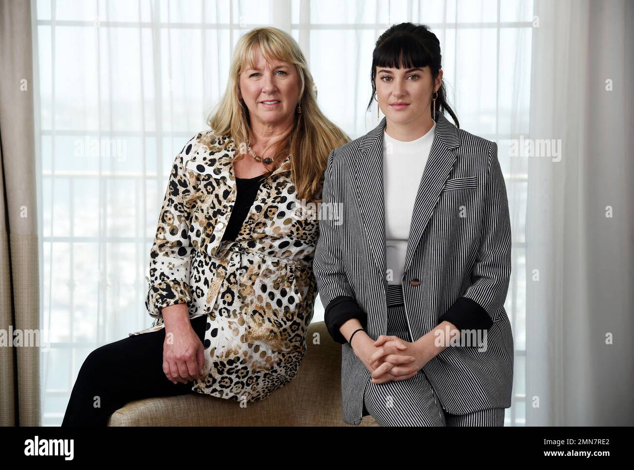 In this May 18, 2018 photo, Tami Oldham Ashcraft, left, and actress ...