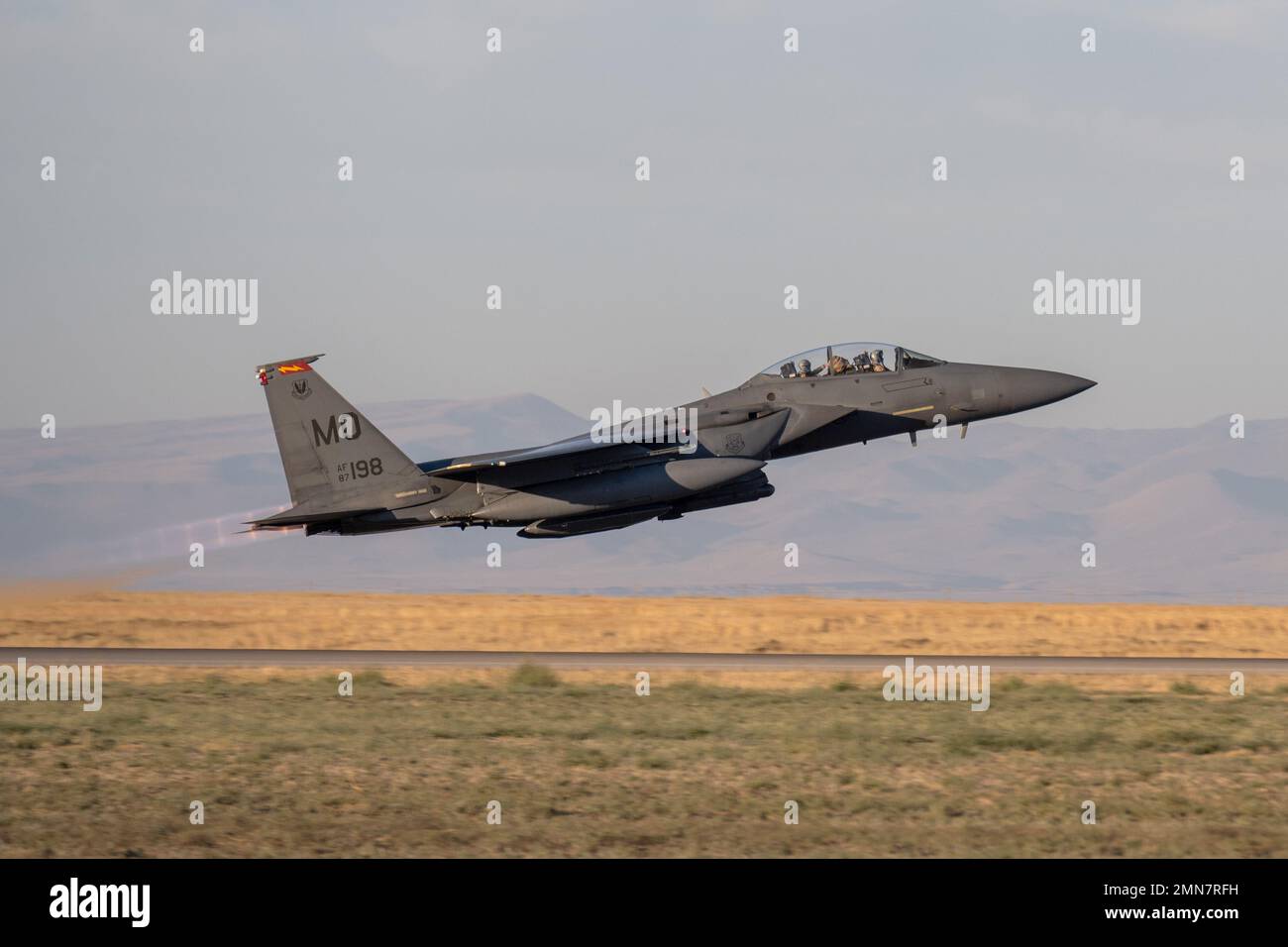 U.S. Air Force Airmen assigned to the 389th Fighter Squadron (FS) fly ...