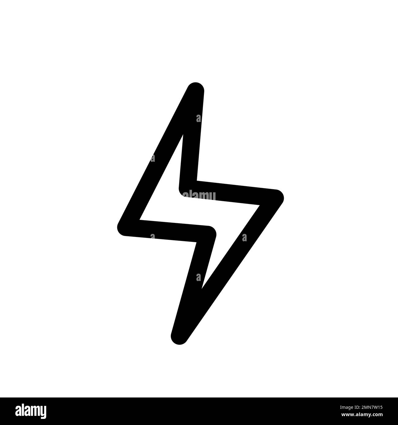 Lightning icon line isolated on white background. Black flat thin icon ...