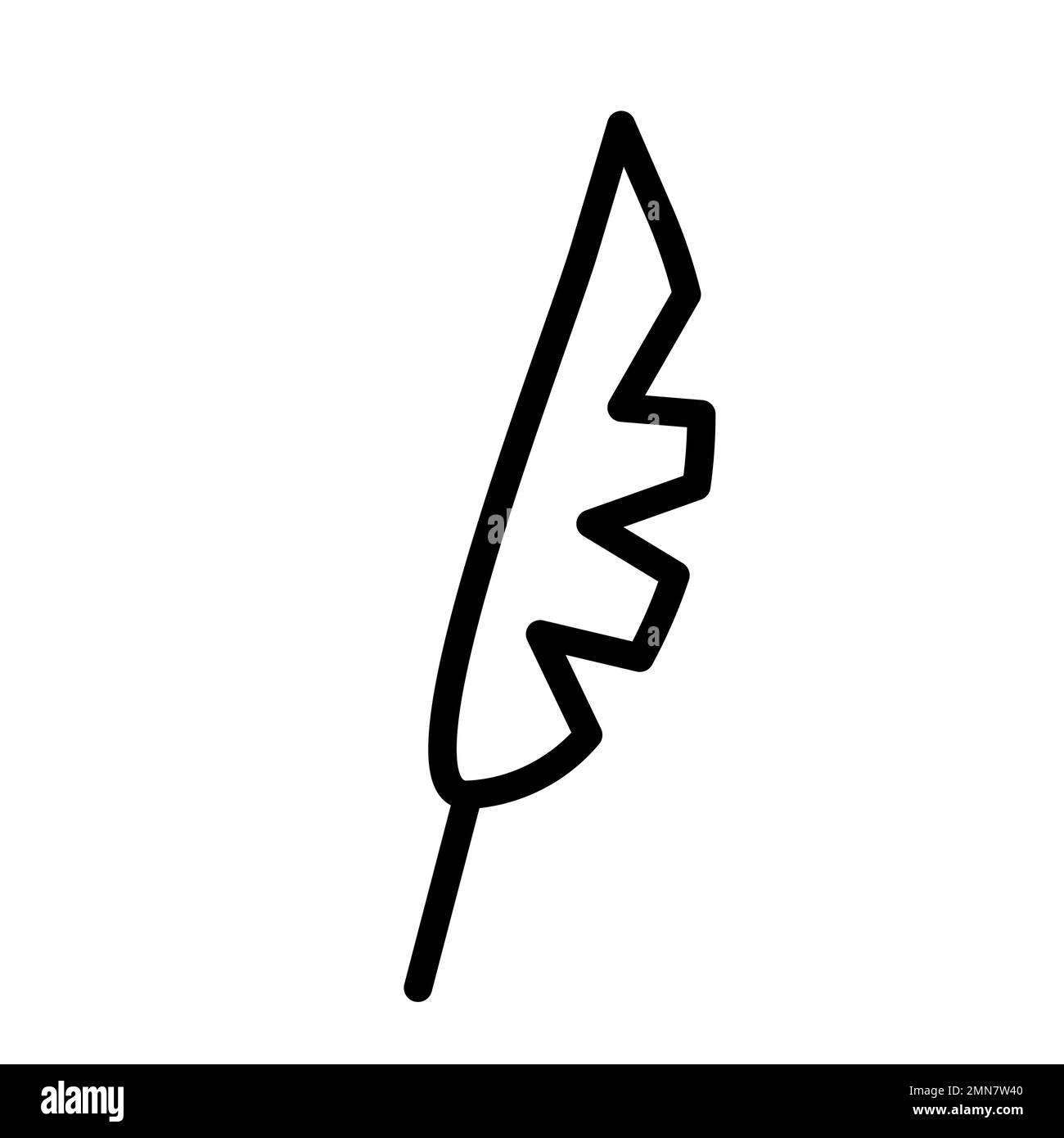 Feather icon line isolated on white background. Black flat thin icon on ...