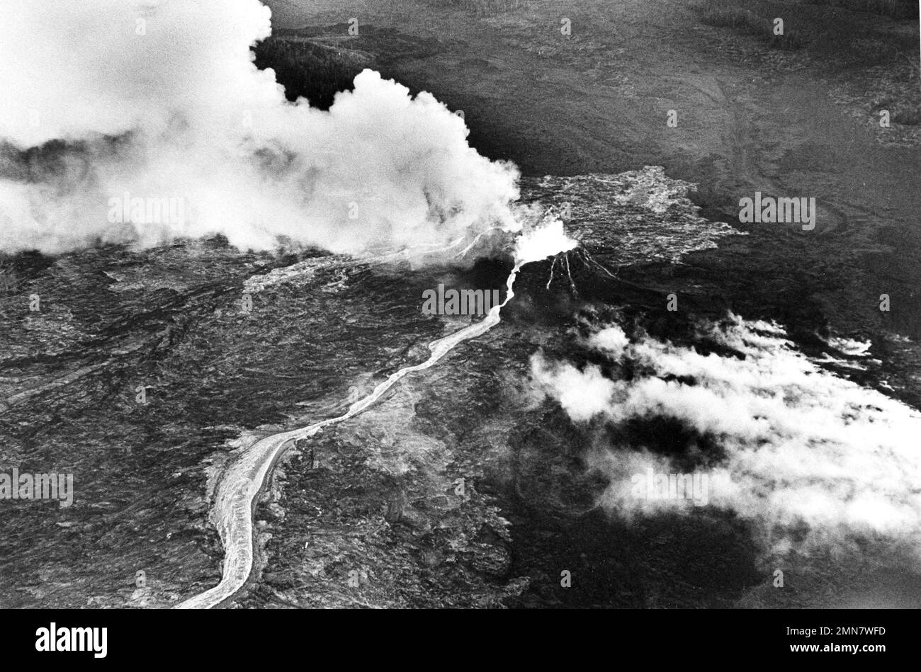 Lava spews up inside a 100-foot cinder cone at the Kilauea Volcano on ...