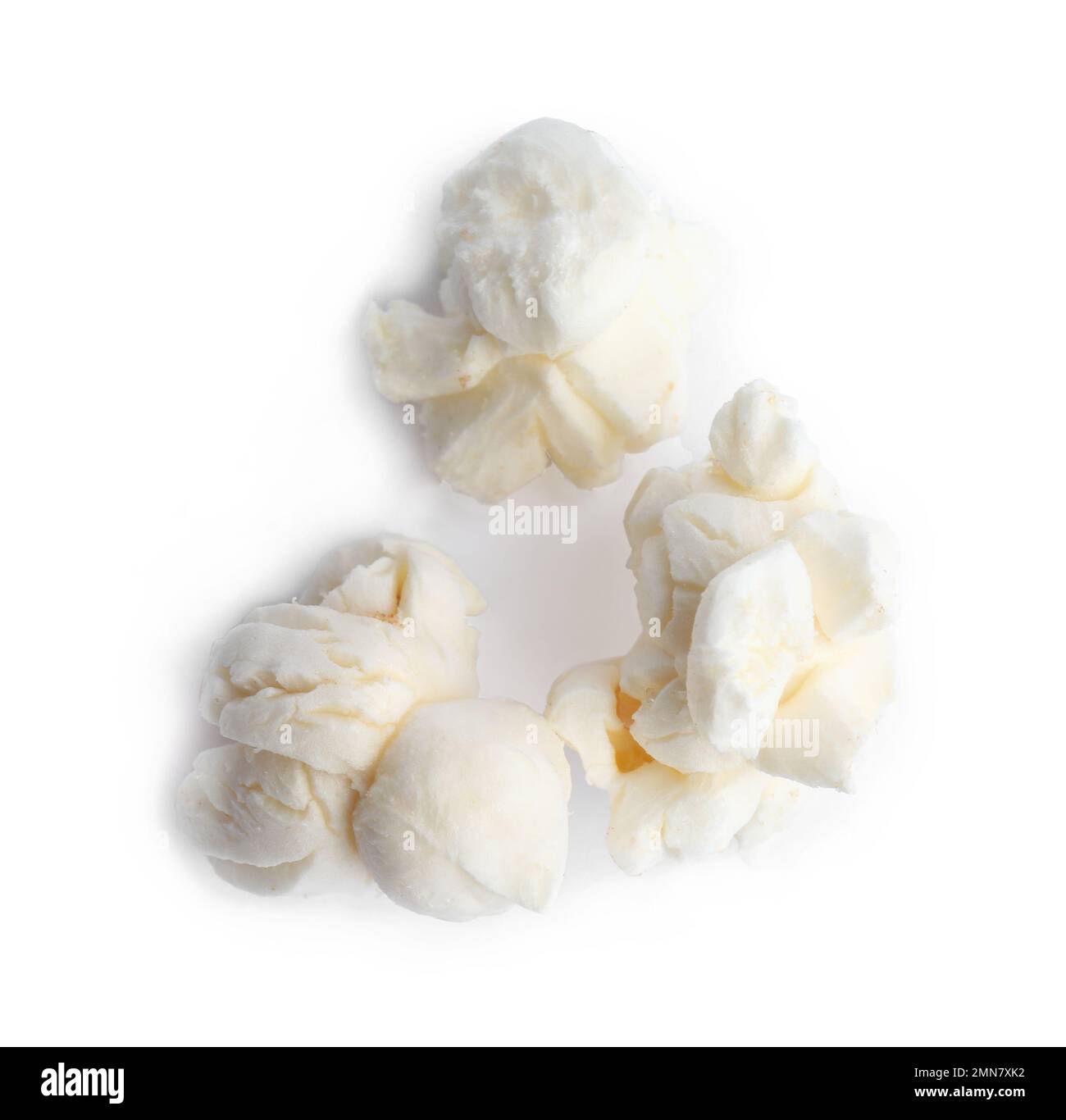 Tasty fresh pop corn isolated on white, top view Stock Photo - Alamy