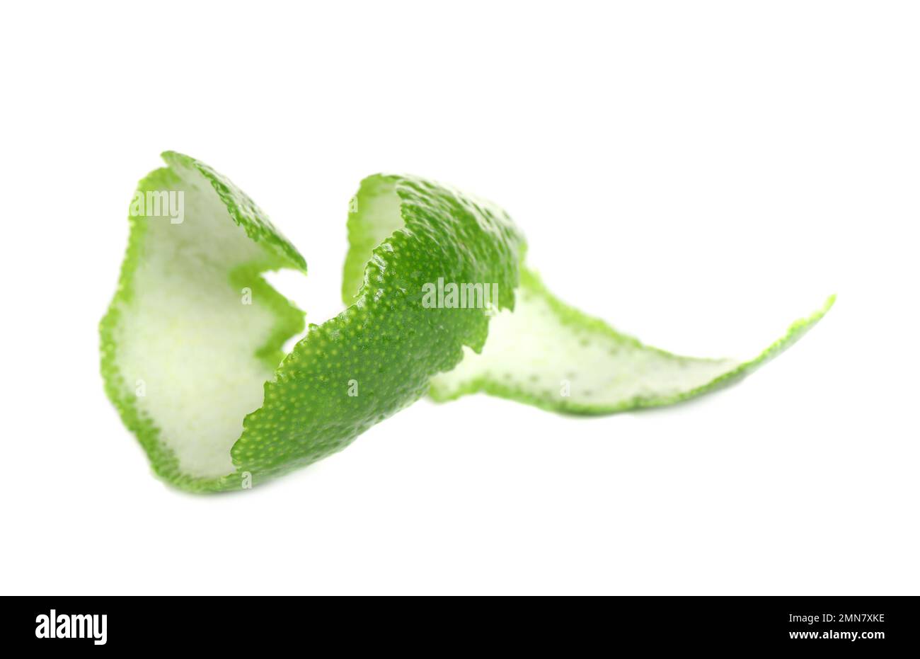 Peel of fresh ripe lime isolated on white Stock Photo - Alamy