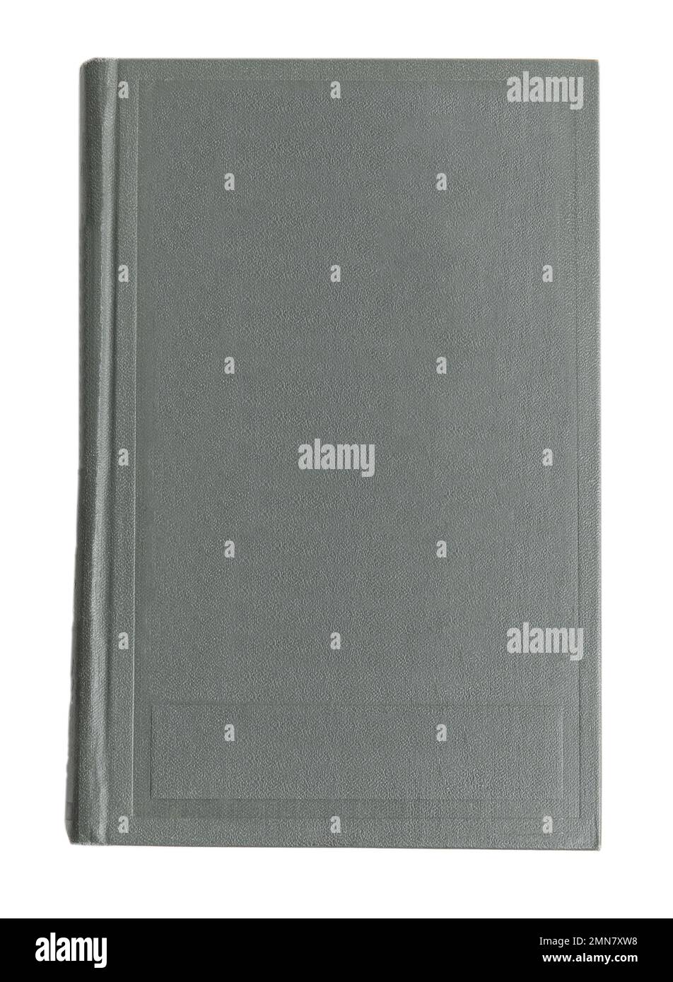 Old book with vintage light grey cover isolated on white, top view ...