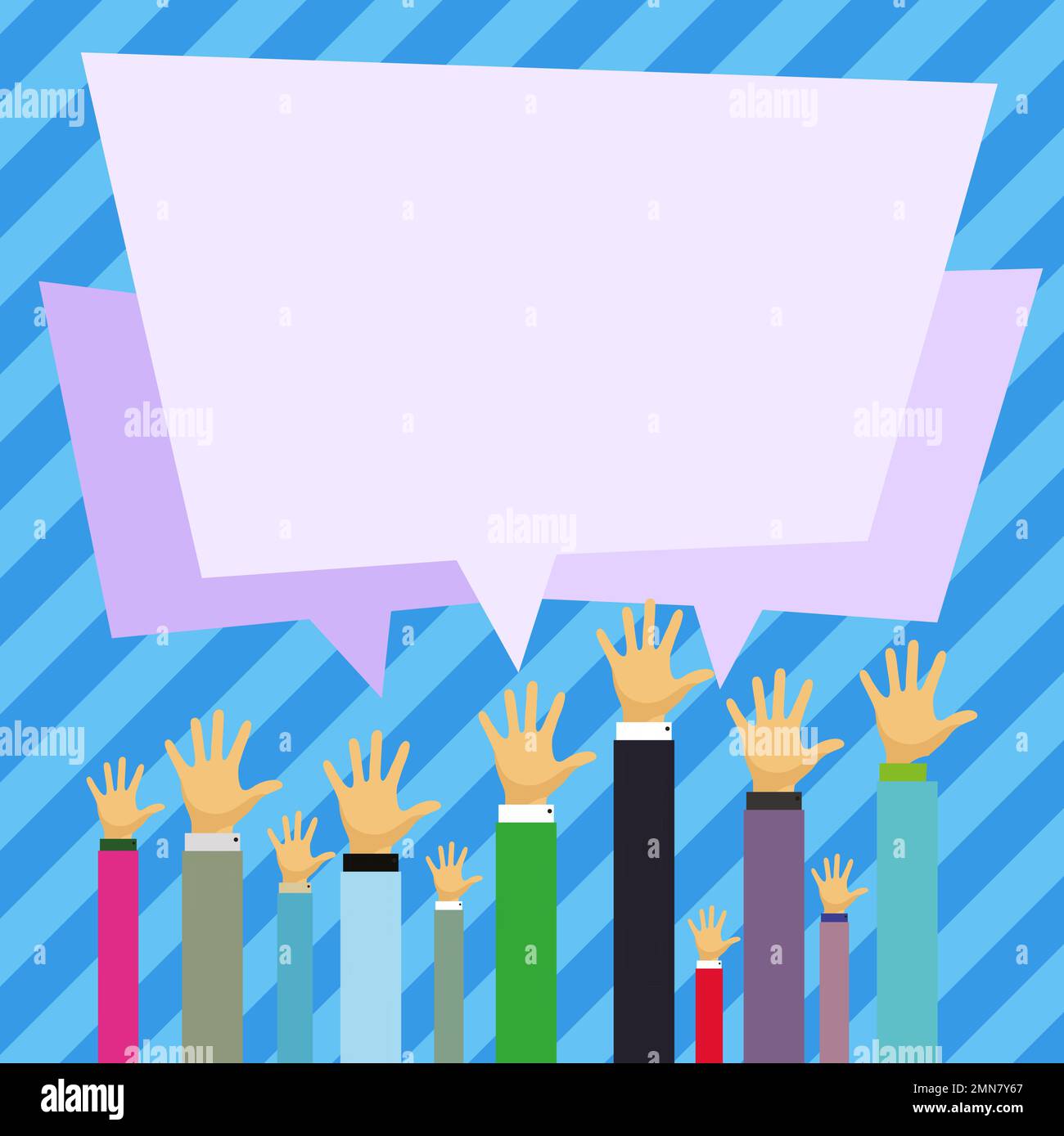 Hands raised up pointing to whiteboard with important information. Big ...