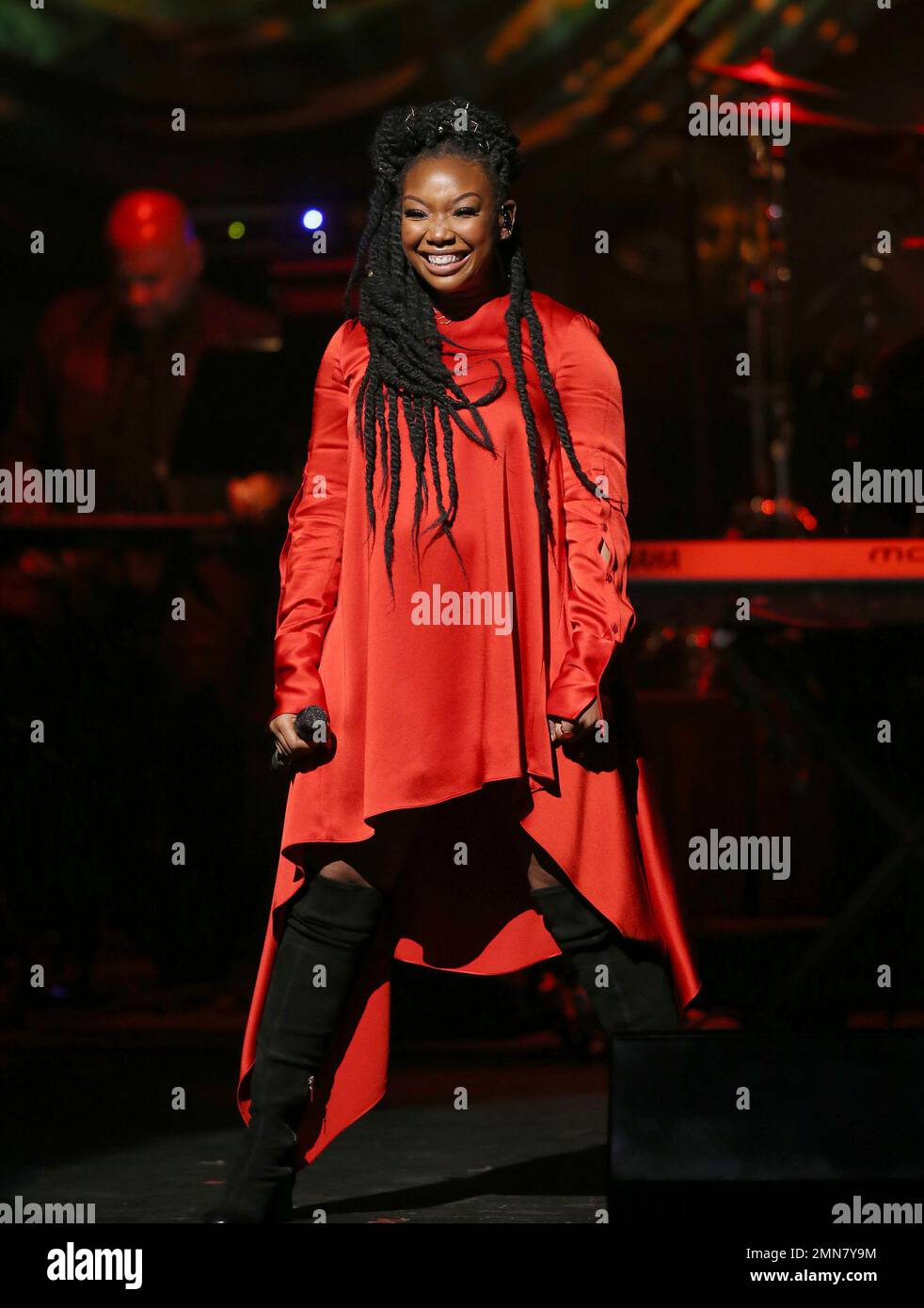 Singer Brandy is seen performing at the 13th Annual Apollo Theater ...