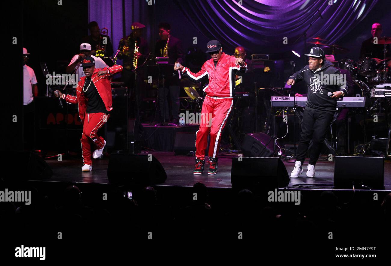 Singers Ricky Bell, Ronnie DeVoe and Michael Bivins of BBD are seen ...